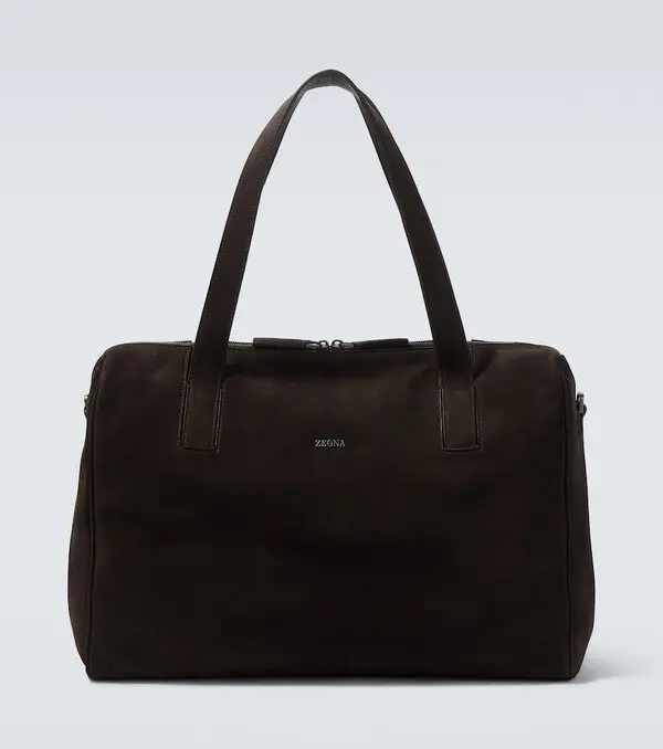Zegna Leather Duffle Bag - Brown
