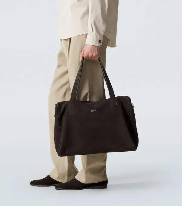 Zegna Leather Duffle Bag