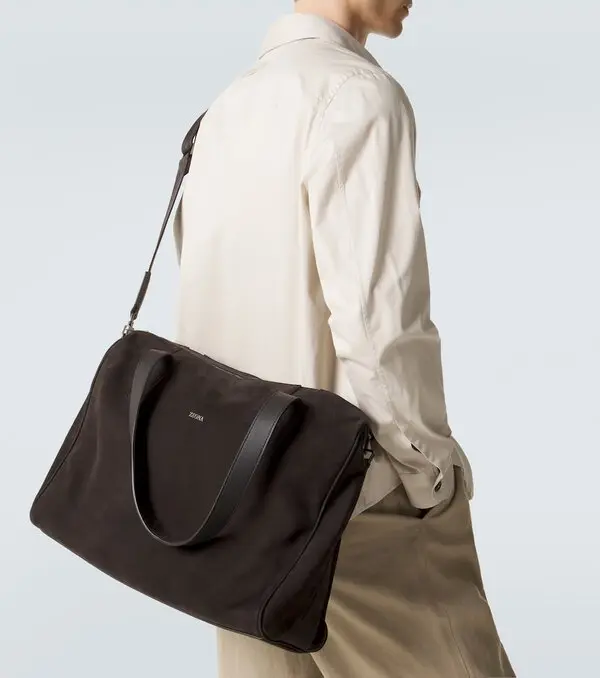 Zegna Leather Duffle Bag