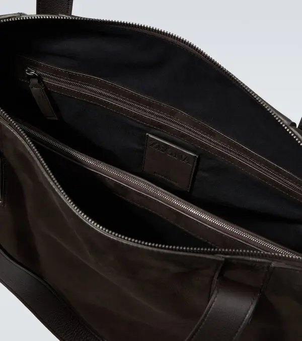 Zegna Leather Duffle Bag