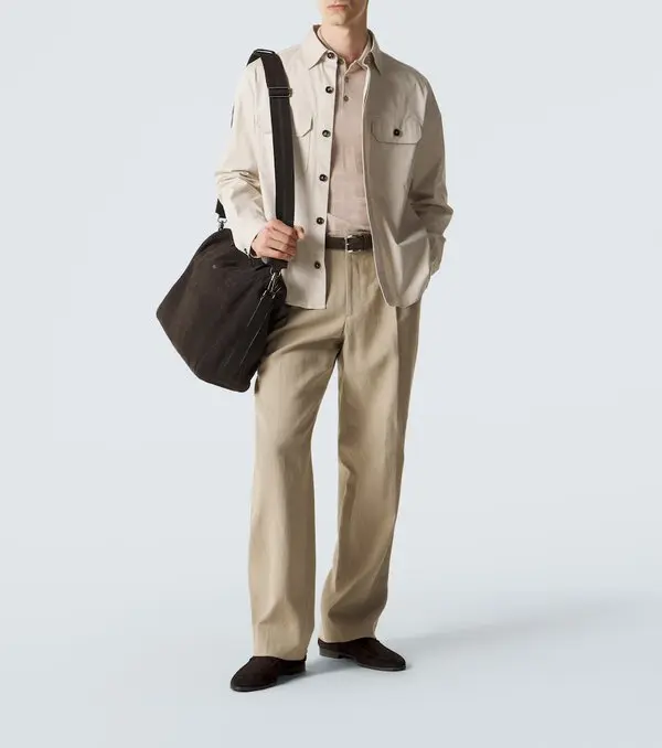 Zegna Leather Duffle Bag