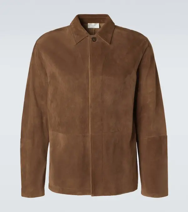 THE ROW Ulrich Paneled Suede Jacket - Brown