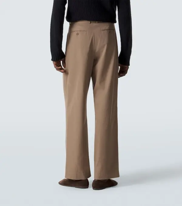 THE ROW Tibor Cotton And Cashmere Wide-leg Pants - Brown
