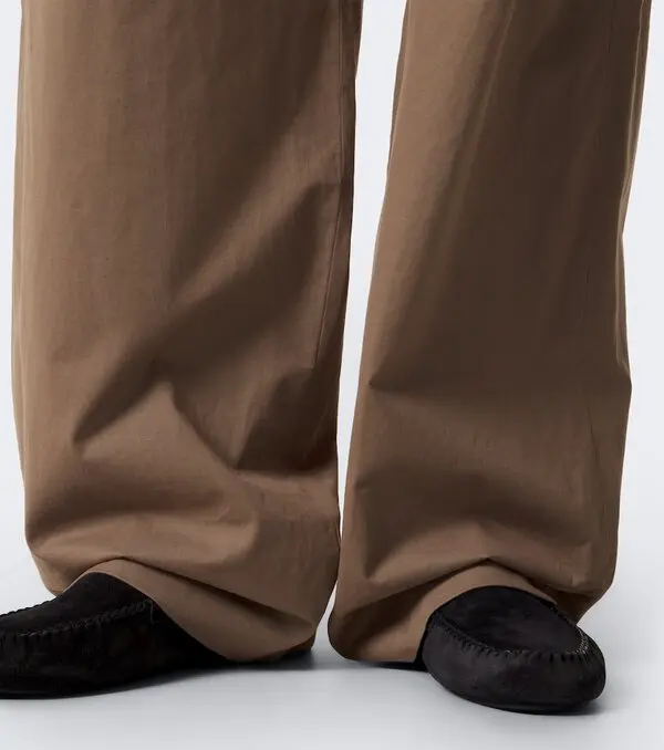 THE ROW Tibor Cotton And Cashmere Wide-leg Pants