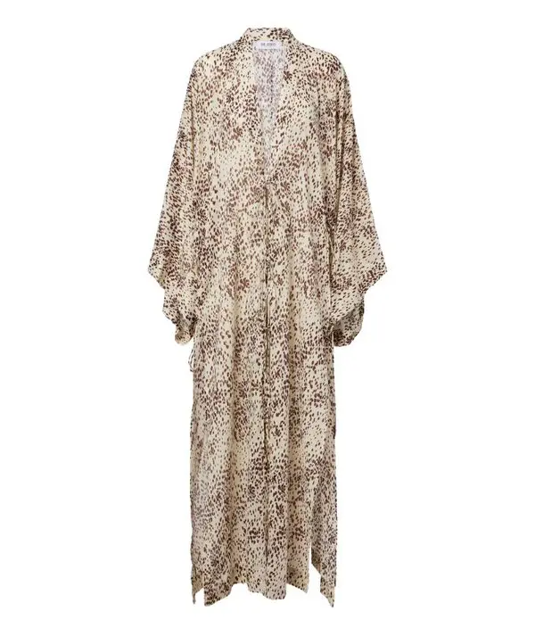 Attico Leopard-print Cotton Beach Cover-up - Brown