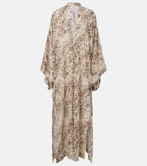 Attico Leopard-print Cotton Beach Cover-up - Brown