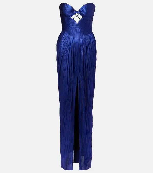 MARIA LUCIA HOHAN Stephanie Tulle Bustier Gown - Blue