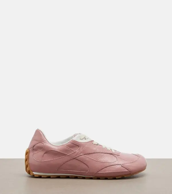 Bottega Veneta Orbit Flash Leather Sneakers - Pink