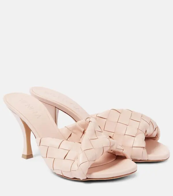 Bottega Veneta Blink 80 Intrecciato Leather Mules - Neutrals
