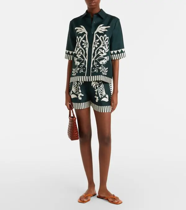 ERES Arjun Printed Silk Twill Shorts - Black