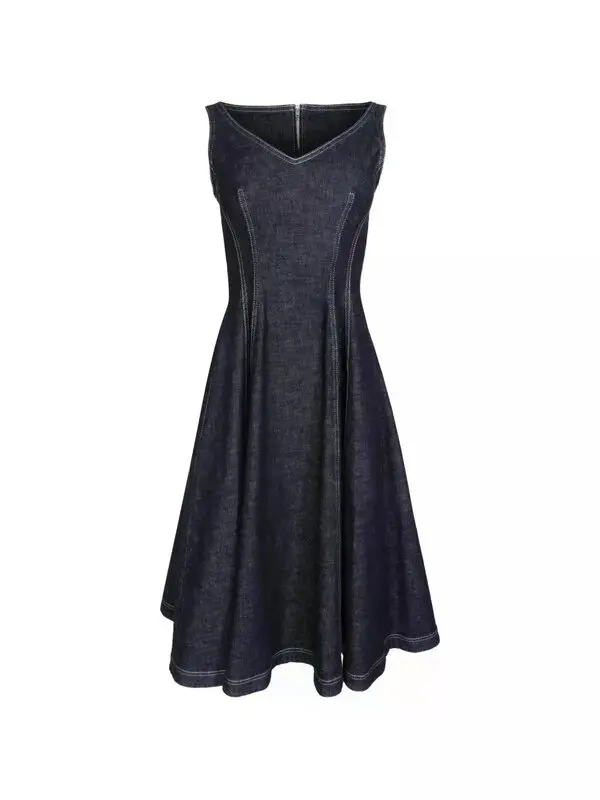 Marni V-neck Sleeveless Midi Dress - Blue
