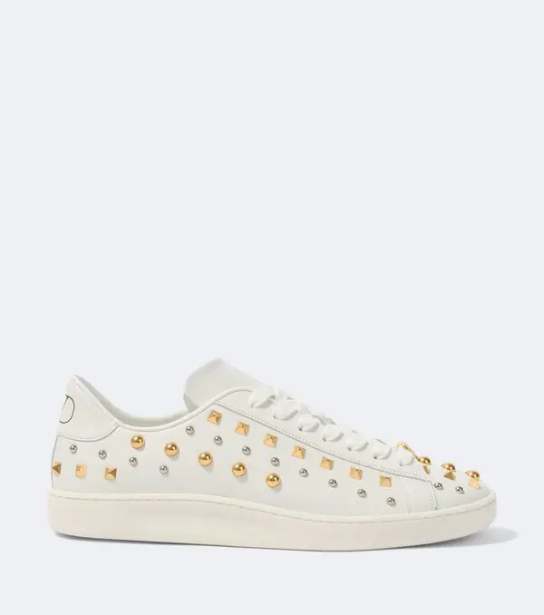 Valentino Garavani Royco Studded Leather Sneakers - White