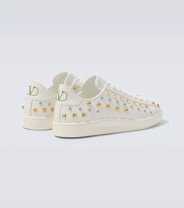 Valentino Garavani Royco Studded Leather Sneakers - White