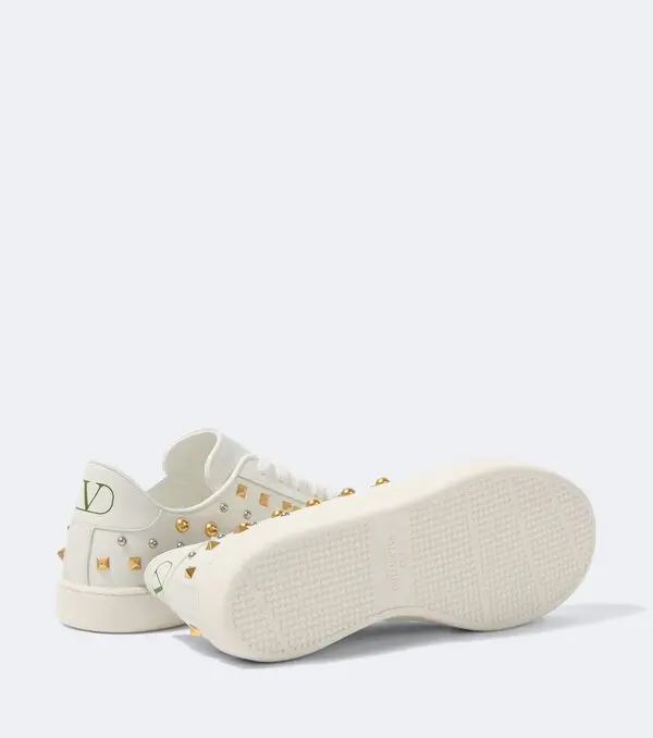 Valentino Garavani Royco Studded Leather Sneakers - White
