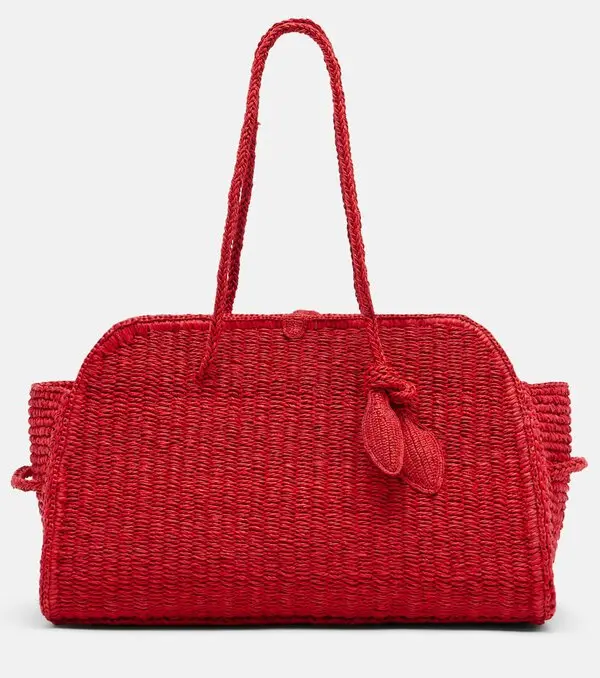 Jacquemus Turismo Small Raffia Tote Bag - Red