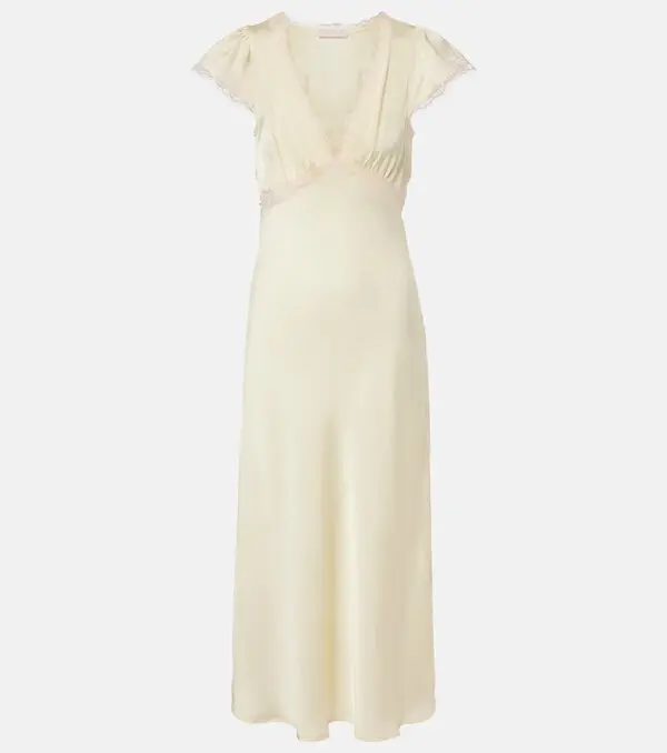 Faithfull The Brand Gala Shirred Midi Dress - Yellow
