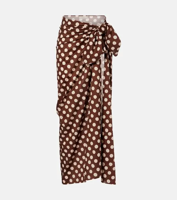 Faithfull The Brand Lomas Polka-dot Cotton Beach Cover-up - Brown
