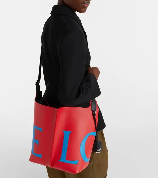 Loewe Bilbao Large Leather Bucket Bag - Red