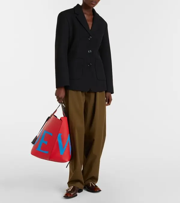 Loewe Bilbao Large Leather Bucket Bag - Red