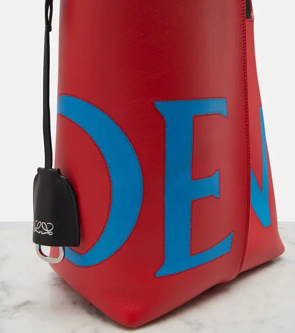 Loewe Bilbao Large Leather Bucket Bag - Red