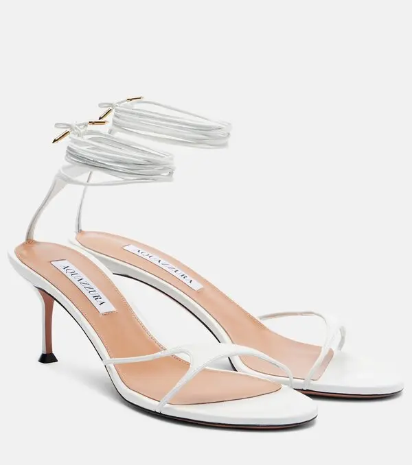 AQUAZZURA Leather Bikini Sandals - White