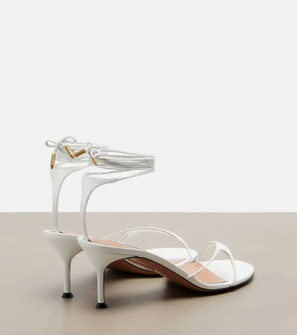 AQUAZZURA Leather Bikini Sandals - White