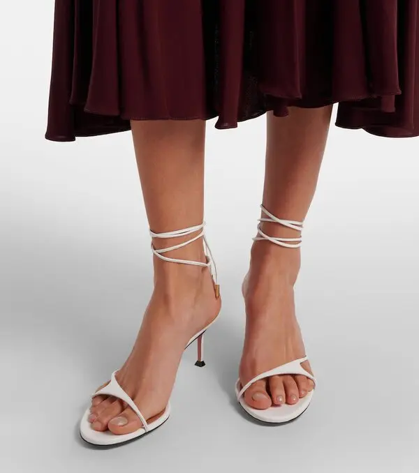AQUAZZURA Leather Bikini Sandals - White