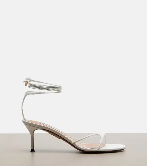 AQUAZZURA Leather Bikini Sandals - White