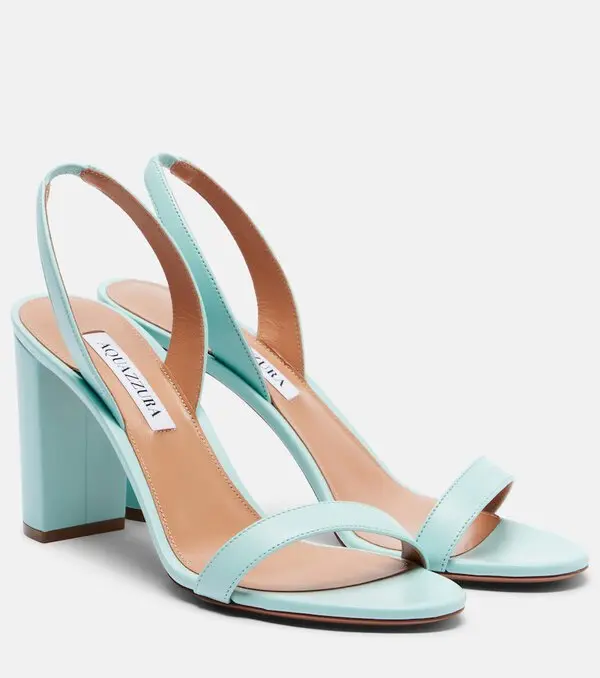 AQUAZZURA Leather Slingback Sandals - Blue