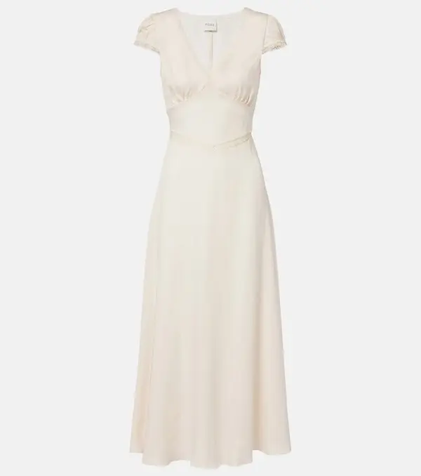 Posse Perla Lace-trimmed Midi Dress - White