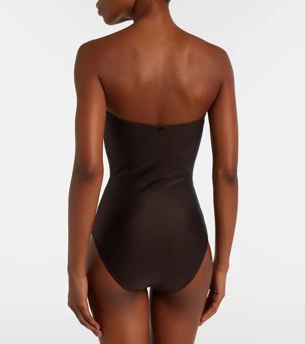 ADRIANA DEGREAS Belted Embellished One-piece Swimsuit