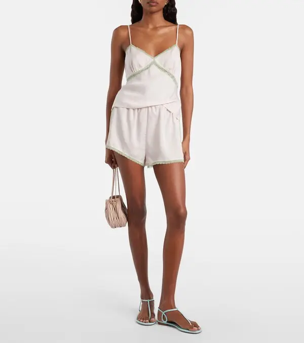 Posse Perla Lace-trimmed Shorts - Pink