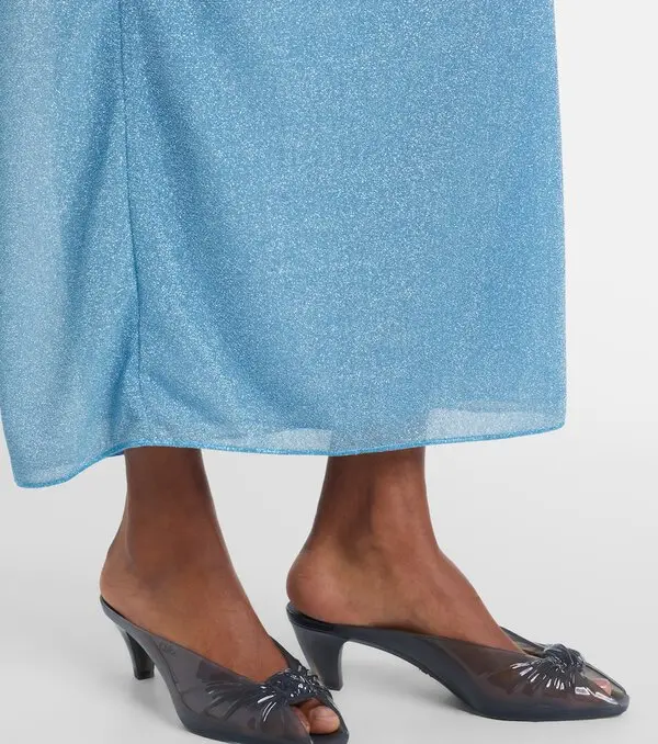 Oseree Lumière Halterneck Maxi Dress - Blue