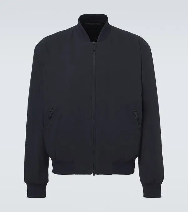 Giorgio Armani Cotton-blend Bomber Jacket - Blue