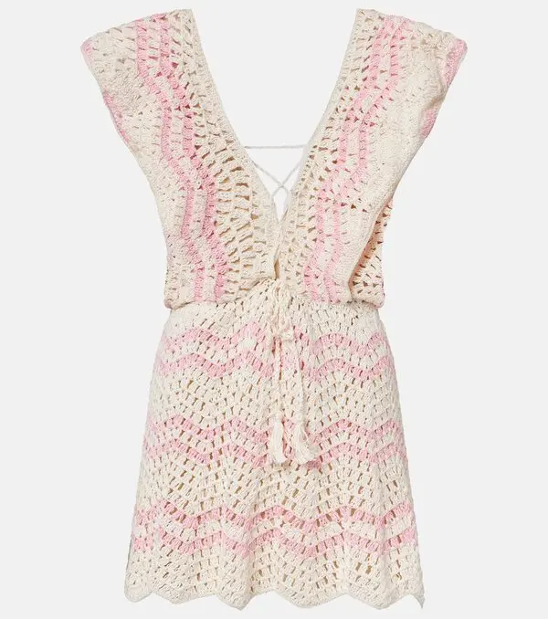 Anna Kosturova Melissa Crochet Cotton Minidress - White