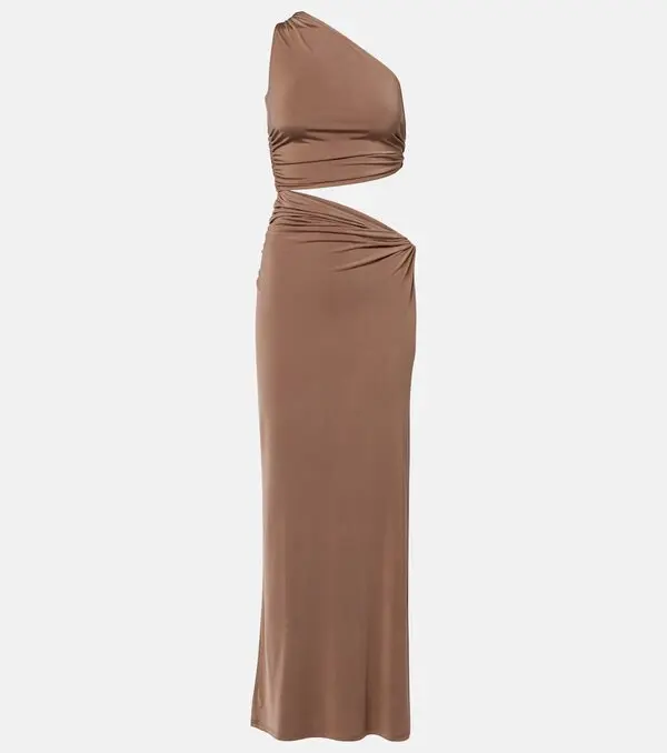 Jade Swim Yana Cutout One-shoulder Maxi Dress - Brown