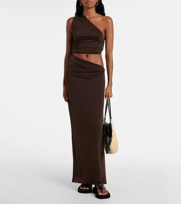 Jade Swim Yana Cutout One-shoulder Maxi Dress