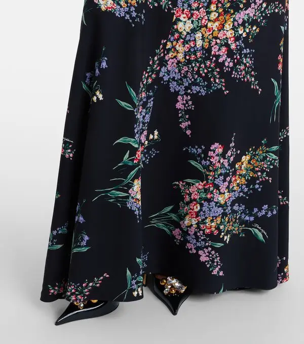 Dolce & Gabbana Floral Silk-blend Charmeuse Maxi Dress