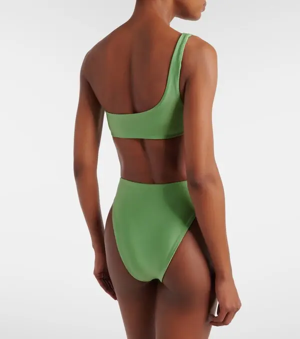 Jade Swim Eliza One-shoulder Bikini Top - Green