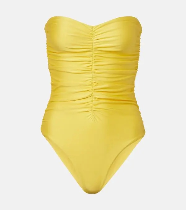 Jade Swim Yara Ruched Swimsuit - Yellow