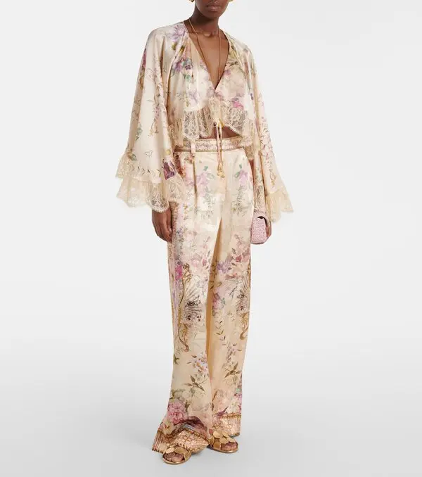 Camilla Printed Wide-leg Pants