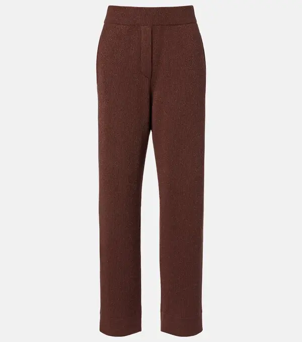 Brunello Cucinelli Cashmere-blend Straight Pants - Brown
