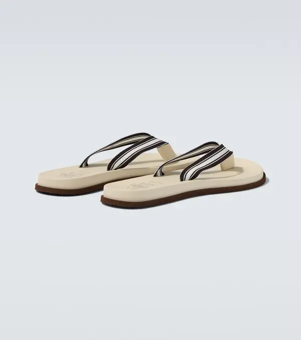 Brunello Cucinelli Striped Thong Sandals