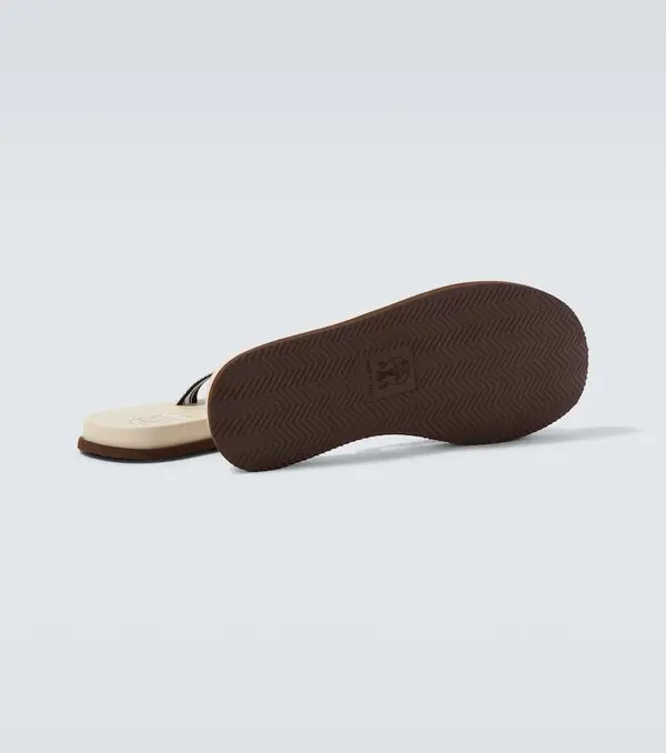 Brunello Cucinelli Striped Thong Sandals