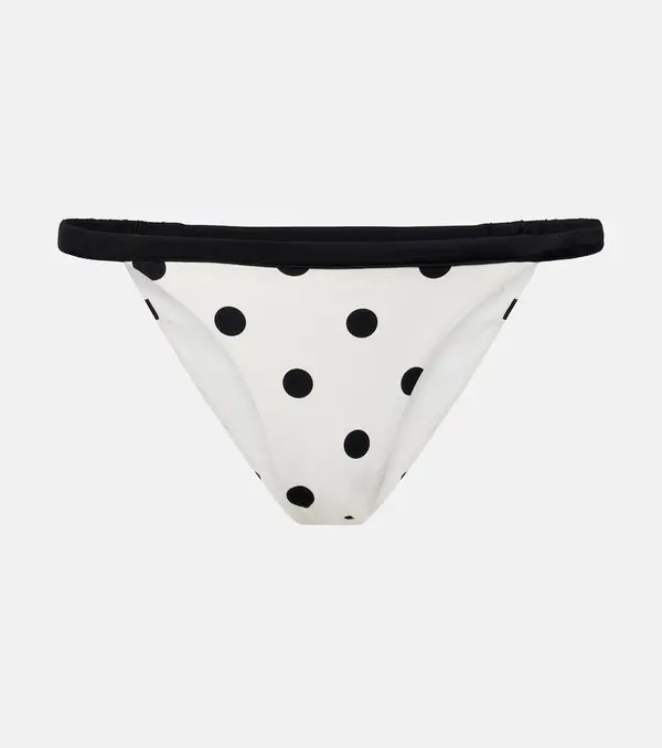 SELF-PORTRAIT Polka-dot Bikini Bottom - White