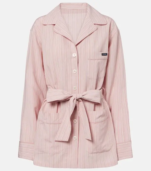 Dolce & Gabbana Belted Striped Shirt - Pink