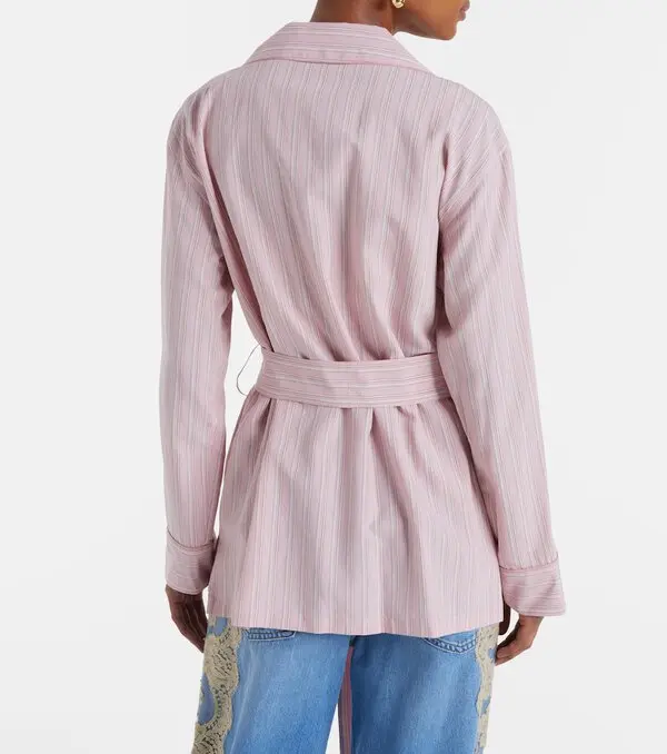 Dolce & Gabbana Belted Striped Shirt
