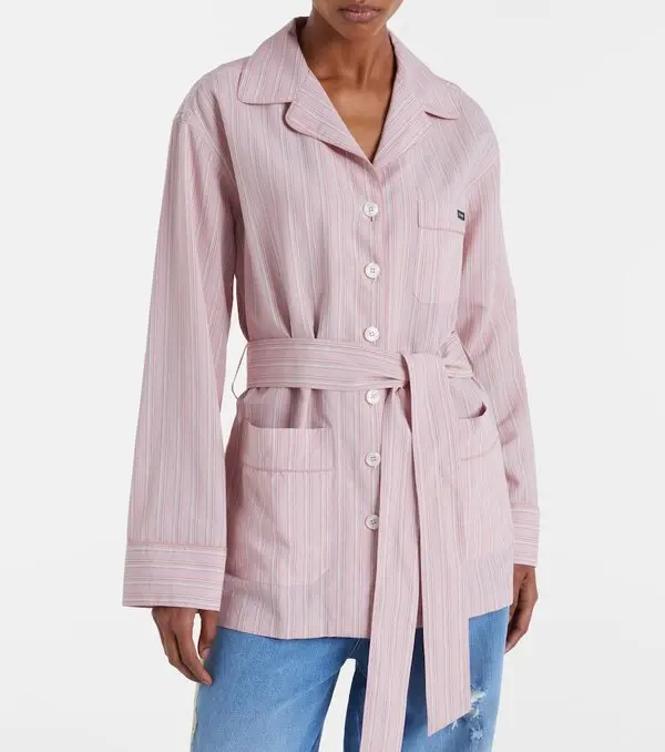 Dolce & Gabbana Belted Striped Shirt