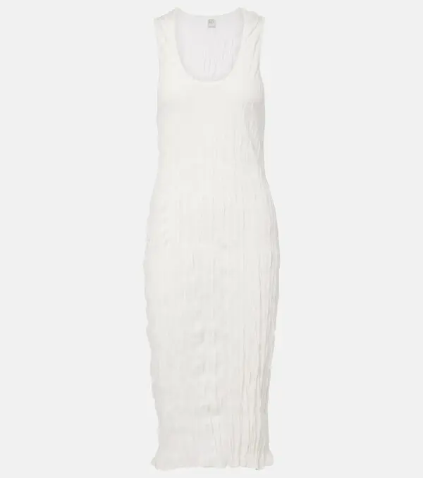 TOTEME Pleated Midi Dress - White