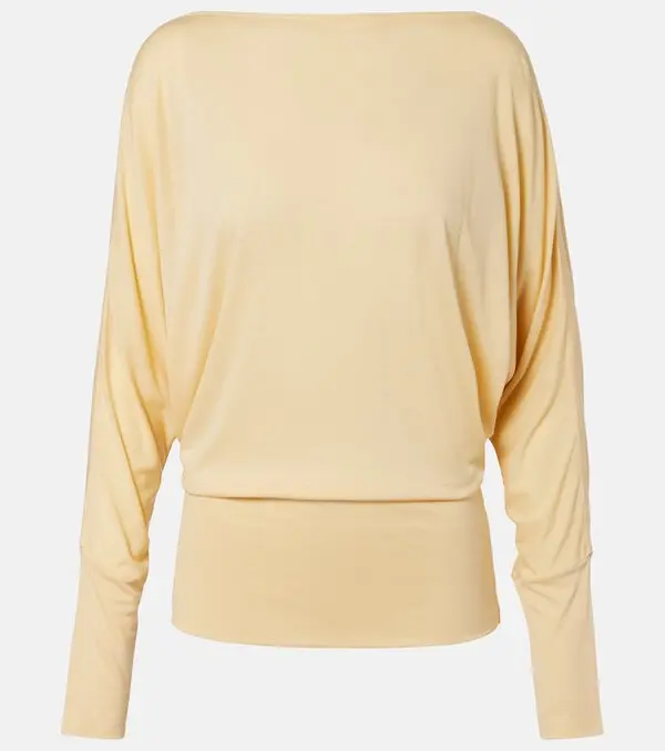 TOTEME Draped Jersey Top - Yellow